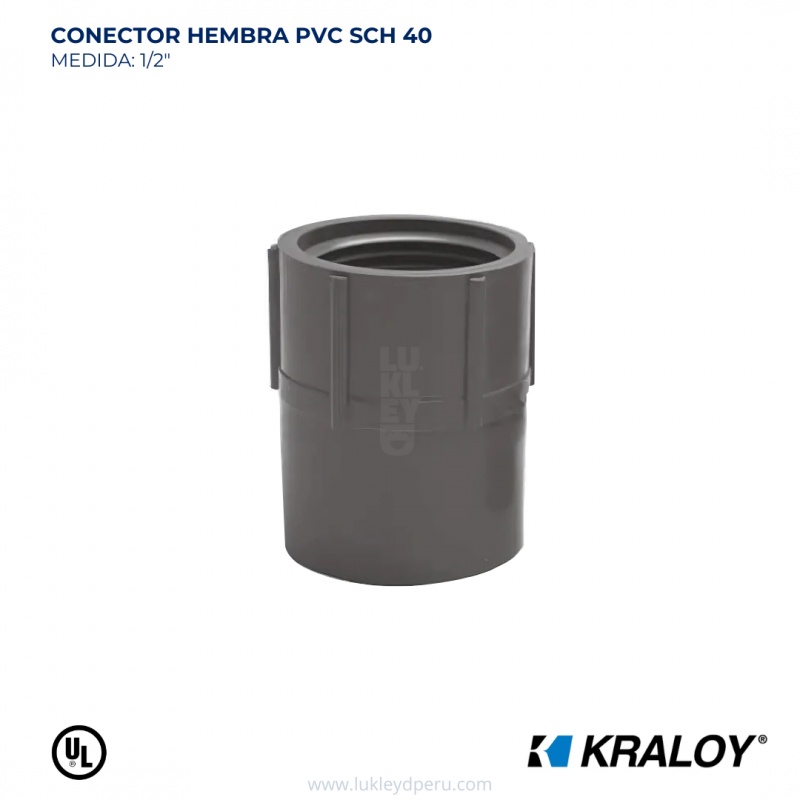CONECTOR CONDUIT HEMBRA PVC SCH40 1/2´´ - KRALOY - Productos - LU.KLEYD ...