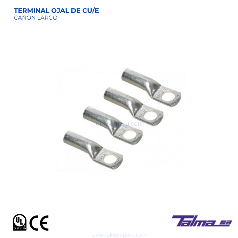 TERMINAL OJAL CAÑÓN LARGO DE COBRE ESTAÑADO (120MM2) 1/2´´- TALMA SA ...