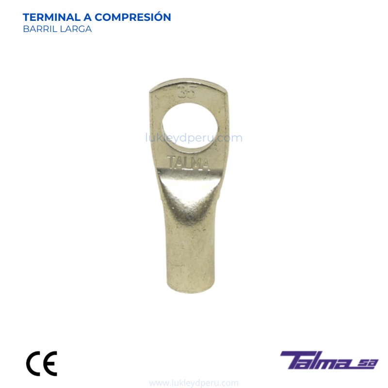 TERMINAL A COMPRESIÓN CON BARRIL LARGO CU/ES.35mm2 1h 3/8´´ 35kV ...