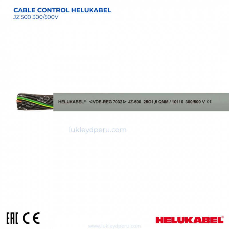 CABLE CONTROL JZ 500 300/500V 3G4MM2 PVC GRIS - HELUKABEL - Productos - LU.KLEYD PERU - LUKLEYD PERU